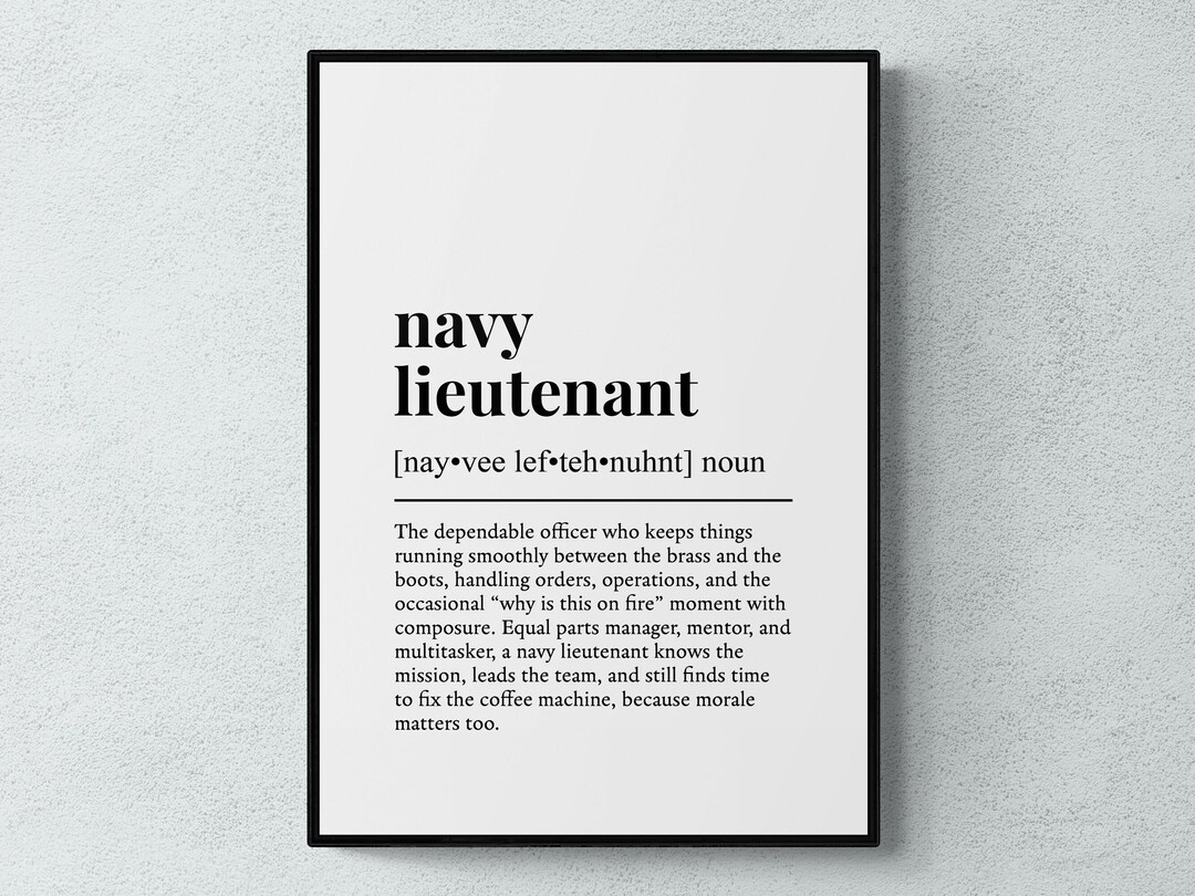 Navy Lieutenant Funny Definition Job Work Gift Wall Art Print ...