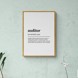 Auditor Definition Print, Funny Accounting Wall Art, Office Decor ...