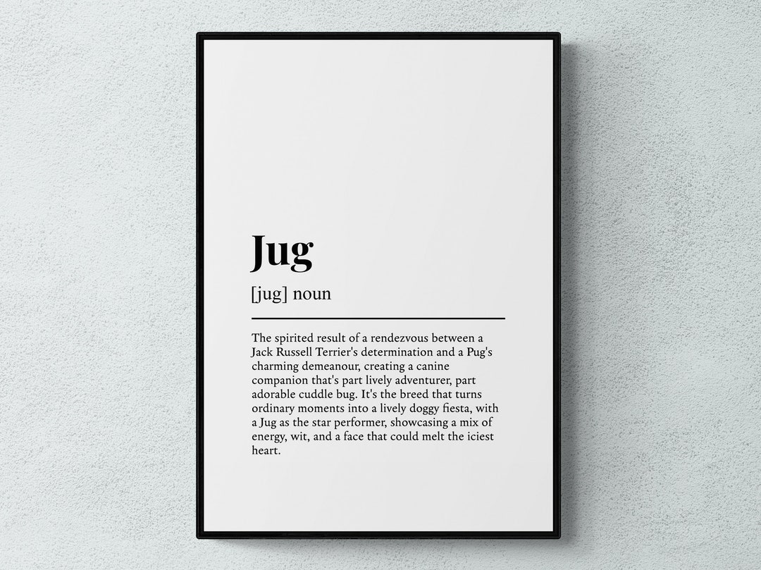 Jug Funny Definition Dog Wall Art Print | Printable Digital Download - Etsy