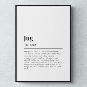 Jug Funny Definition Dog Wall Art Print | Printable Digital Download - Etsy