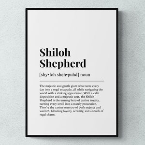 Shiloh Shepherd Funny Definition Dog Wall Art Print Printable Digital ...