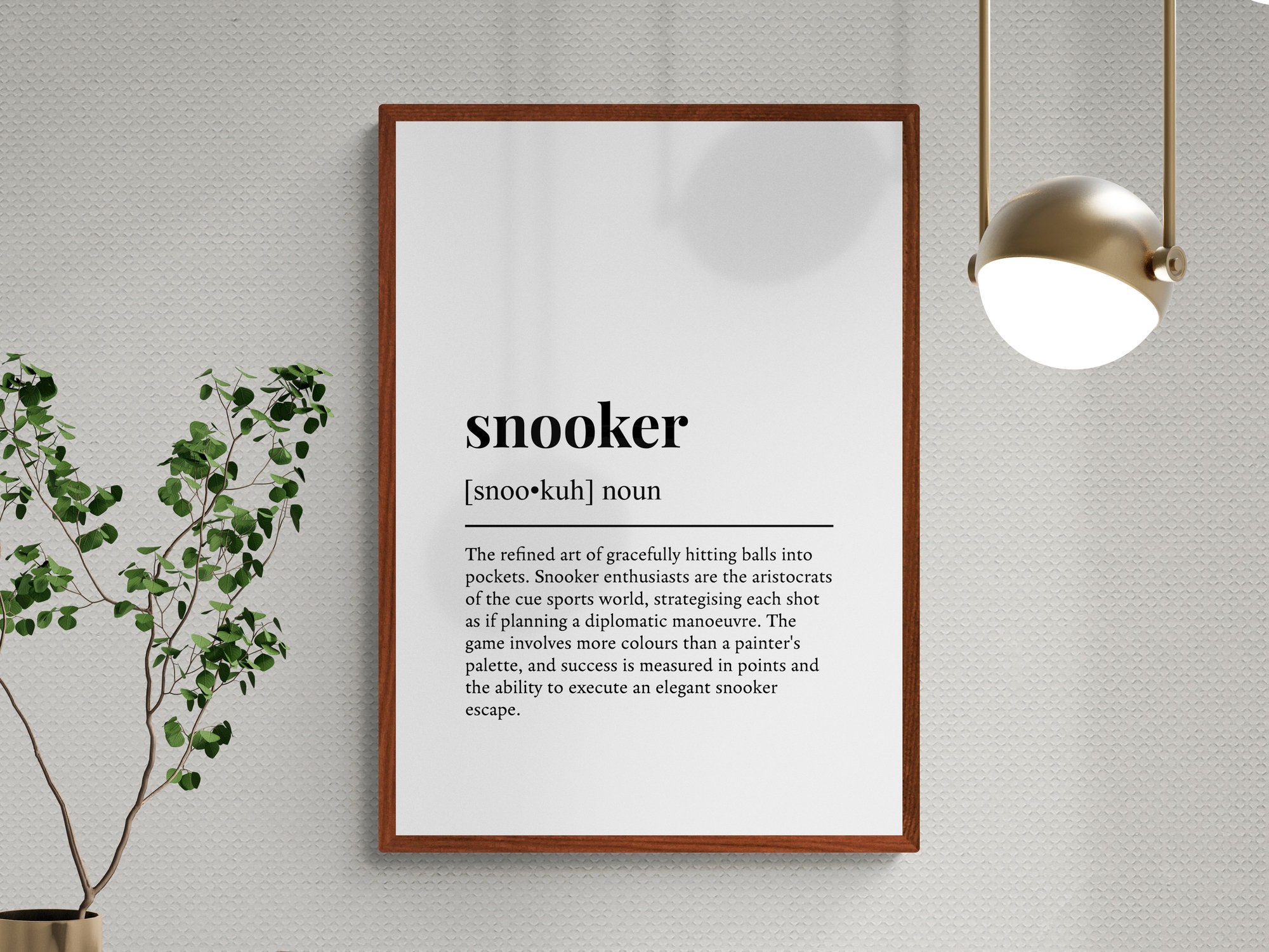 Snooker Definition Print, Funny Game Room Wall Art, Snooker Player Gift ...