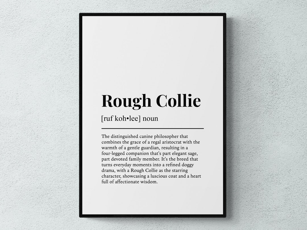 Rough Collie Funny Definition Dog Wall Art Print | Printable Digital ...
