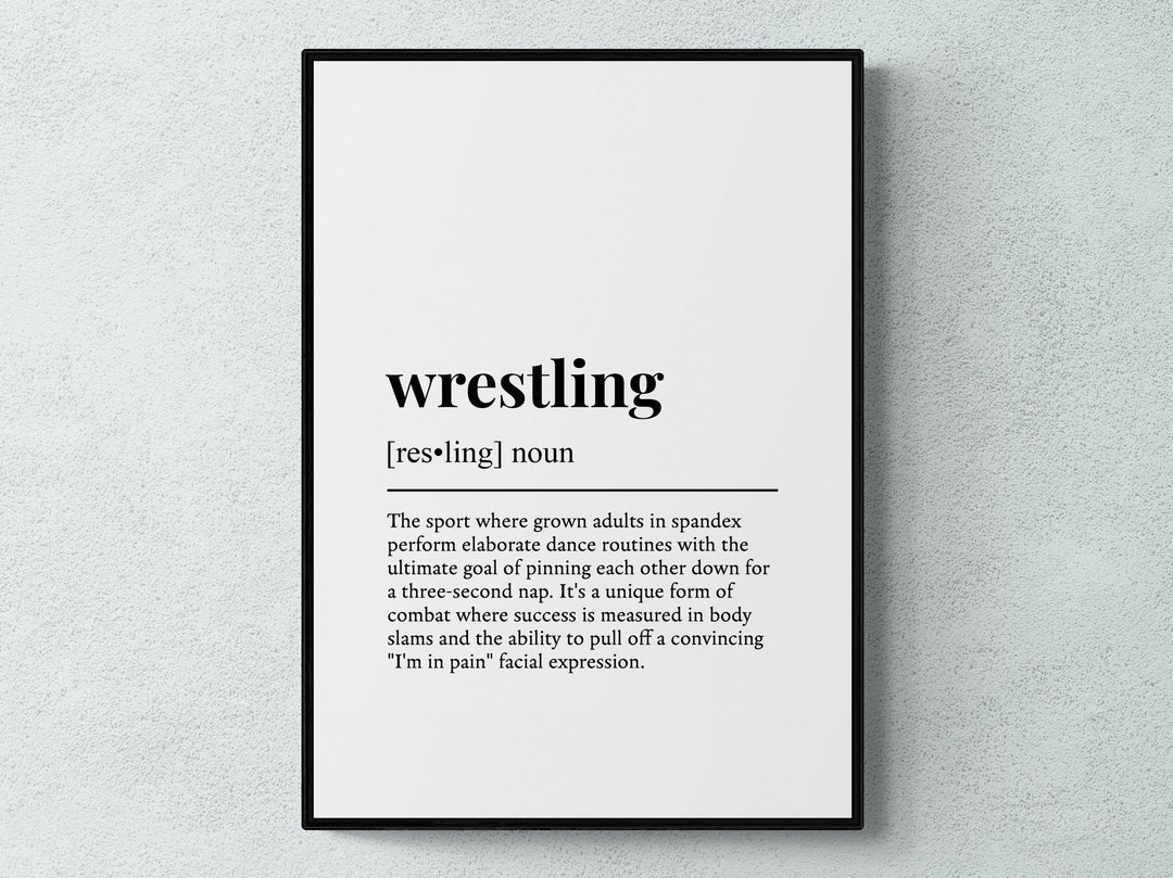 Wrestling Funny Definition Sport Gift Wall Art Print | Printable ...