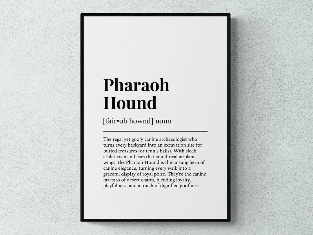 Pharaoh Hound Funny Definition Dog Wall Art Print | Printable Digital ...