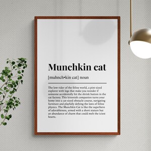 Munchkin Cat Funny Definition Wall Art Print | Printable Digital ...