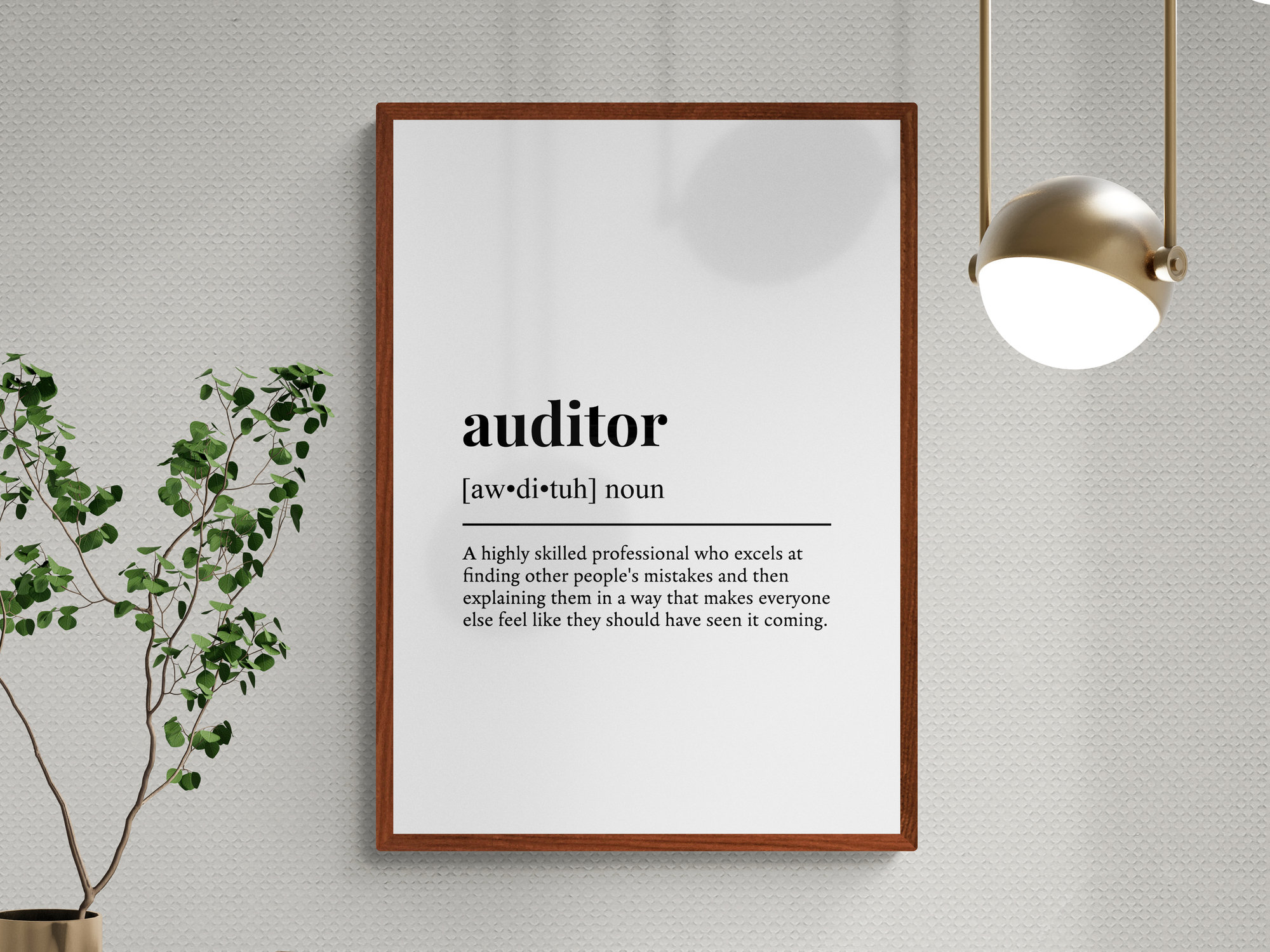 Auditor Definition Print, Funny Accounting Wall Art, Office Decor ...