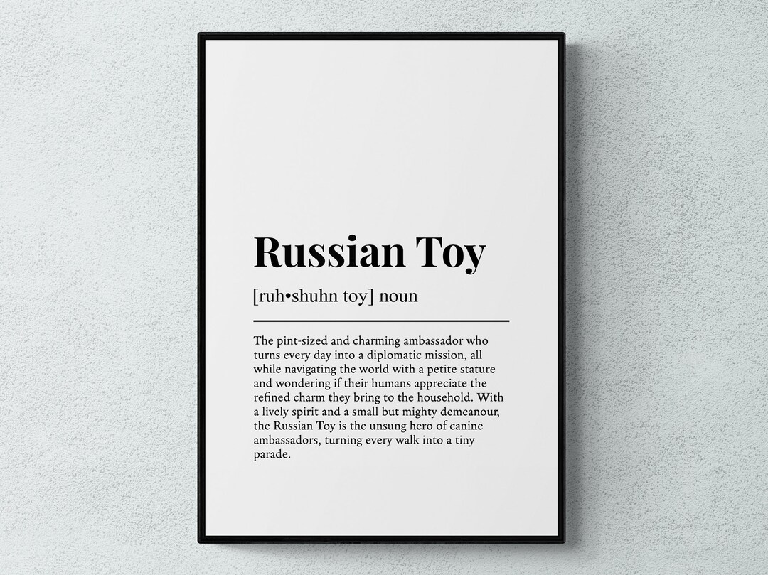 Russian Toy Funny Definition Dog Wall Art Print | Printable Digital ...