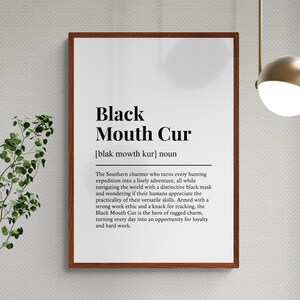 Black Mouth Cur Funny Definition Dog Wall Art Print | Printable Digital ...