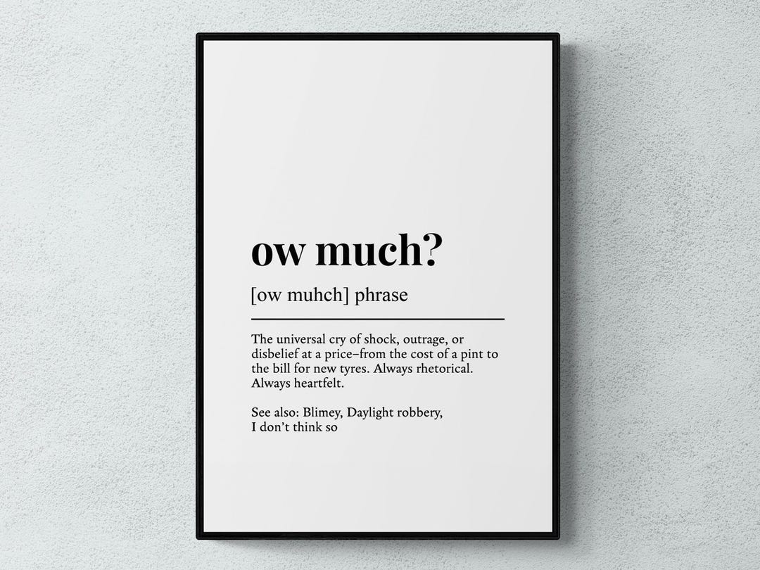 Ow Much Funny Definition Yorkshire Gift Wall Art Print | Printable ...