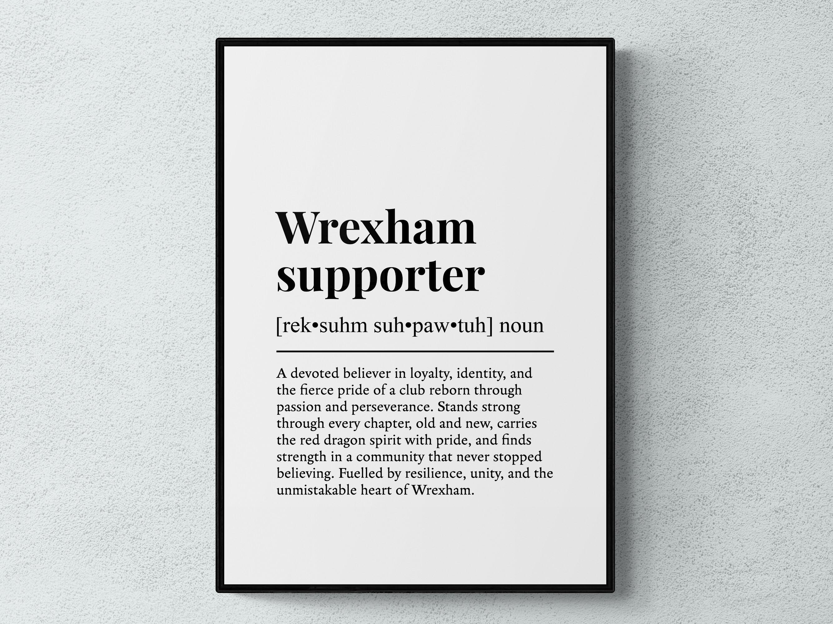 Wrexham Supporter Funny Definition Sport Football Gift Wall Art Print ...