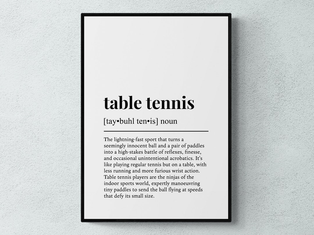 Table Tennis Funny Definition Hobby Gift Wall Art Print | Printable ...