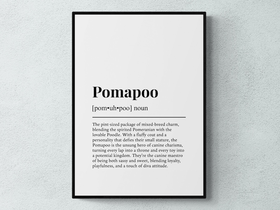 Pomapoo Funny Definition Dog Wall Art Print | Printable Digital ...