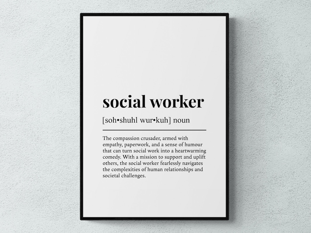 Social Worker Funny Definition Job Work Gift Wall Art Print - Etsy