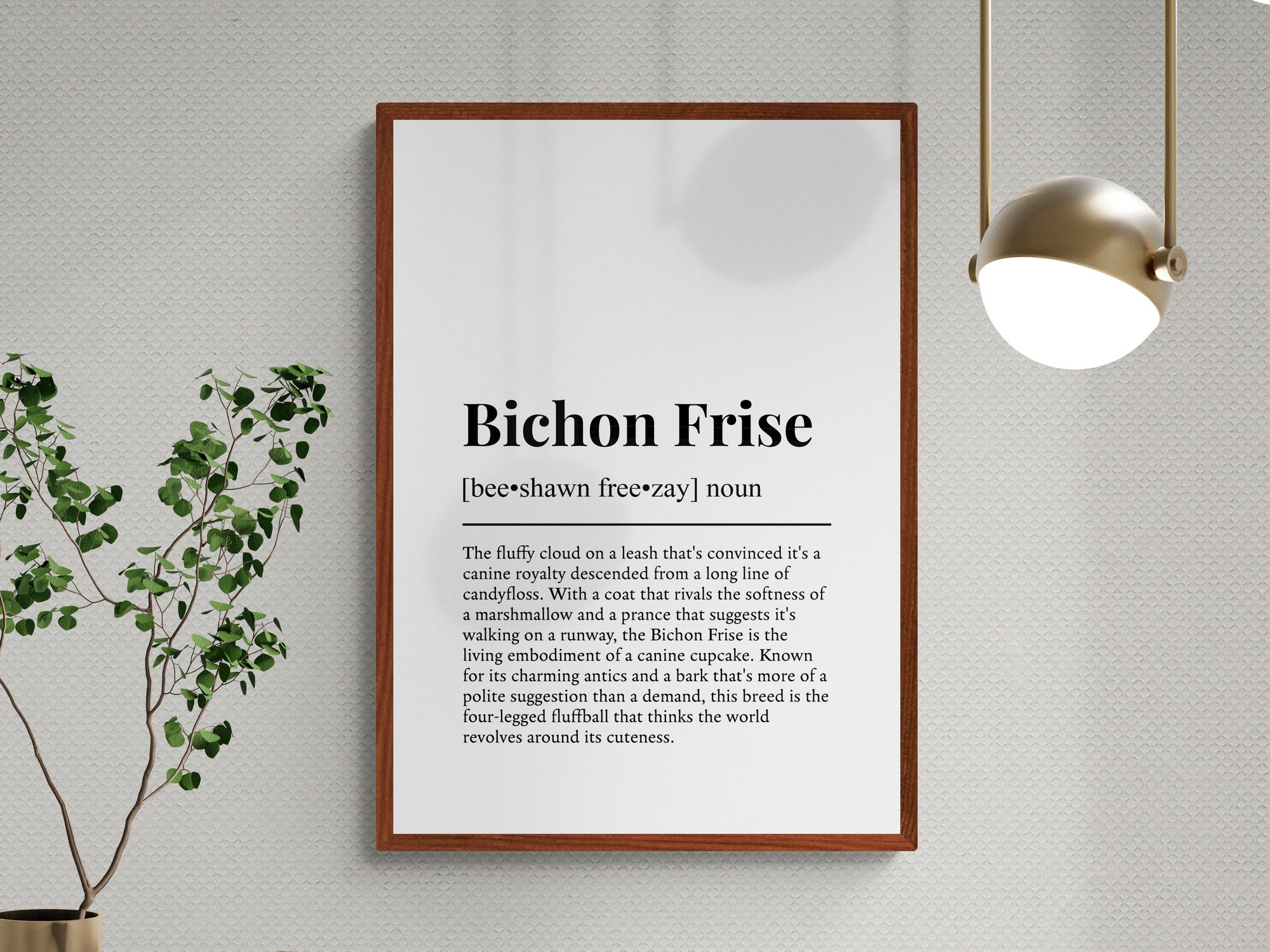 Bichon Frise Funny Definition Dog Wall Art Print Printable Digital ...