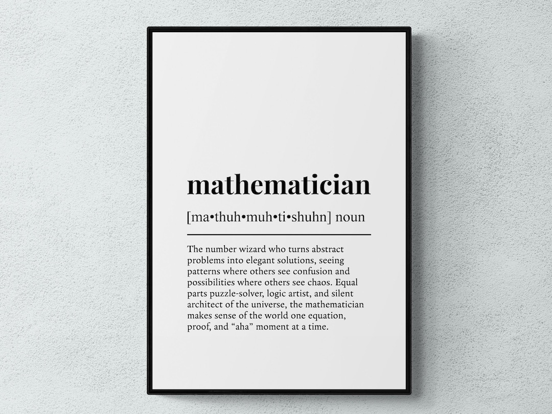 Mathematician Funny Definition Job Work Gift Wall Art Print | Printable ...