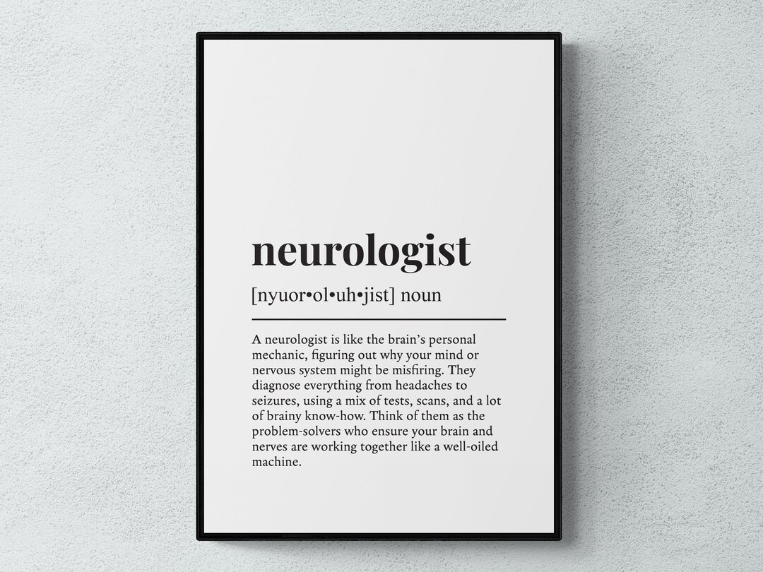 Neurologist Funny Definition Job Work Gift Wall Art Print | Printable ...