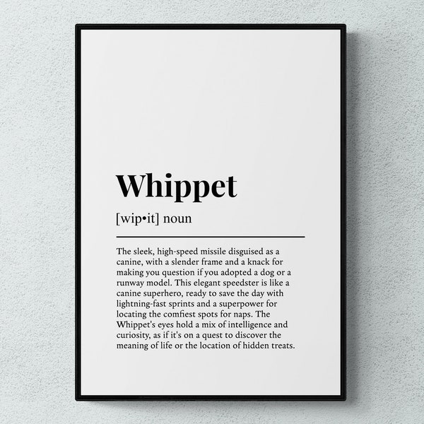 Funny Whippet Wall Art - Etsy