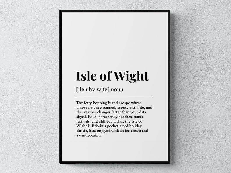 Isle of Wight Funny Definition England Gift Wall Art Print - Etsy UK