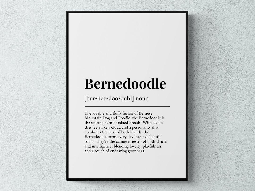 Bernedoodle Funny Definition Dog Wall Art Print | Printable Digital ...