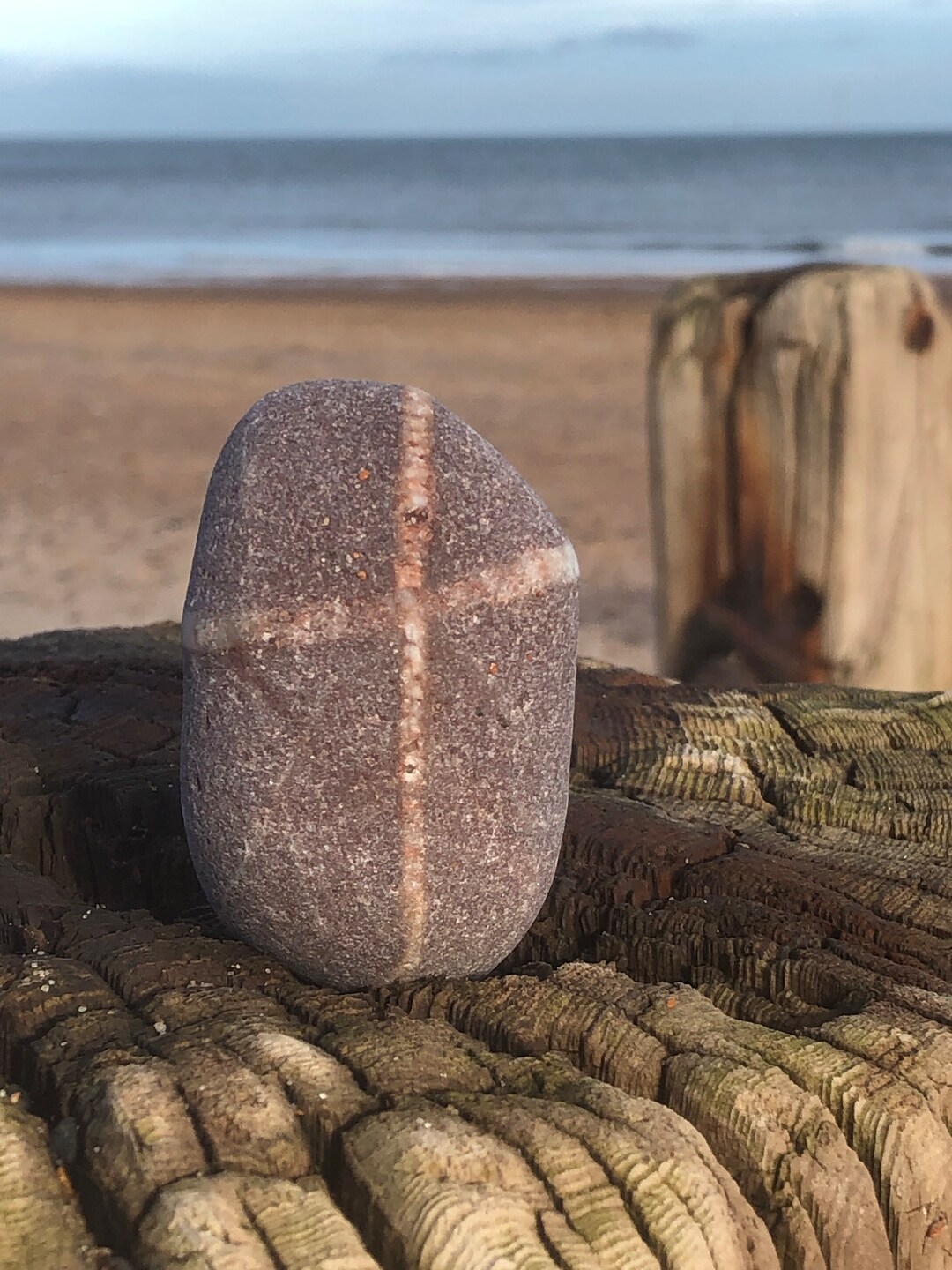 Wishing Stone With Cross: Spiritual Stone, Lucky Charm, Pagan, Celtic ...