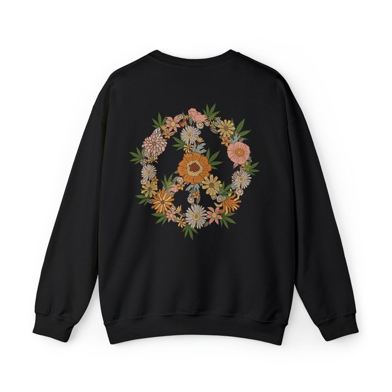 Weed Sweatshirt, Flower Sweatshirt, Hippie Hoodie, Stoner Gift, Adult ...