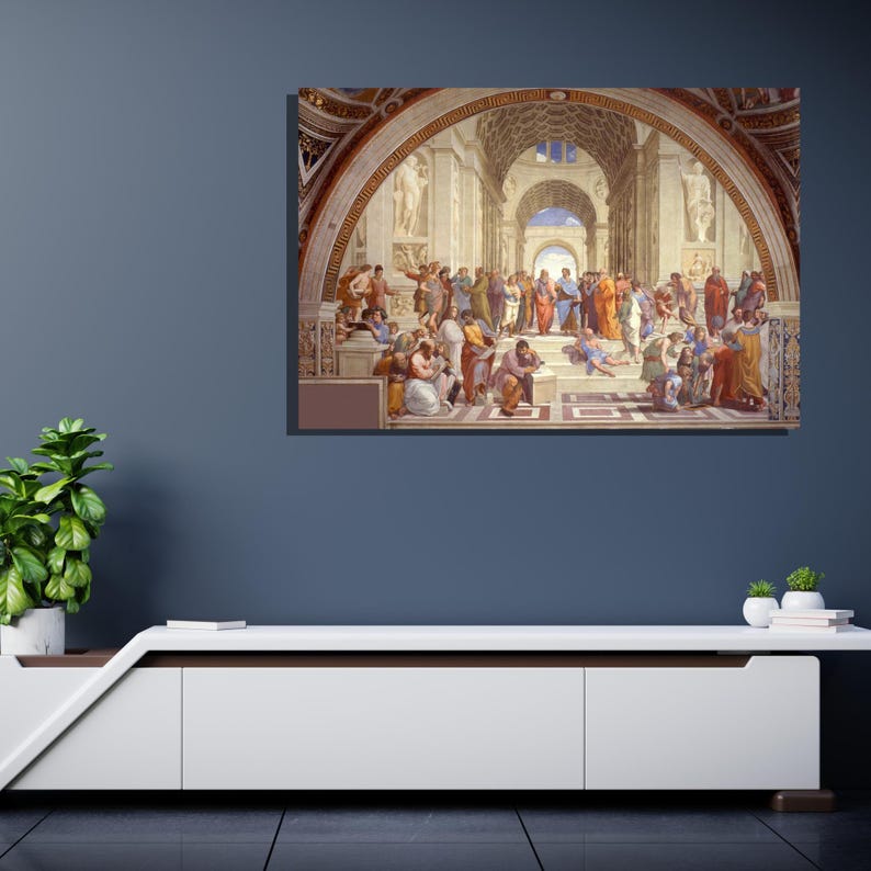The School of Athens Raffaello Sanzio Canvas Wall Art Painting Print on ...