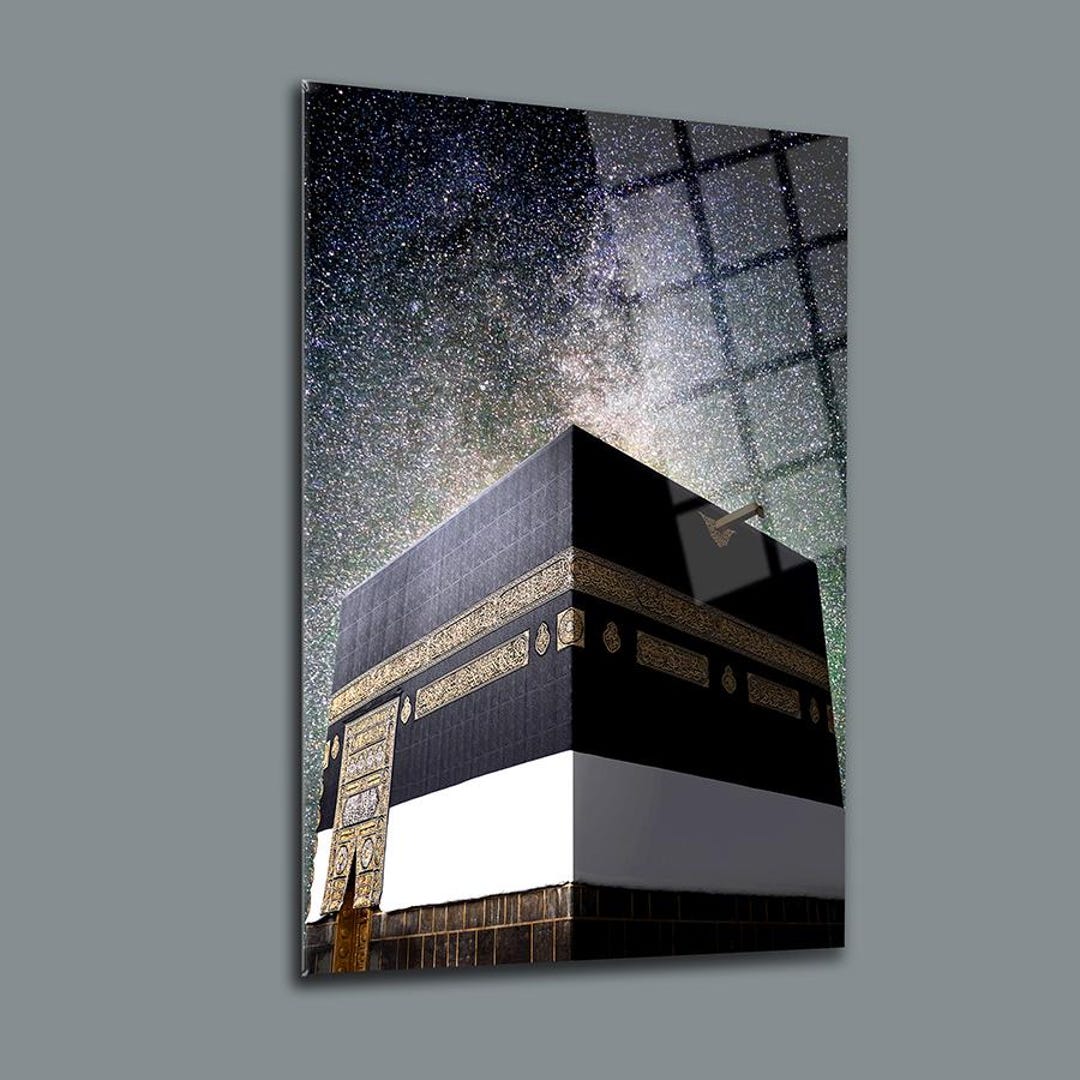 Kaaba Tempered Glass Wall Decor Glass Wall Art Islamic Home Decor Home ...