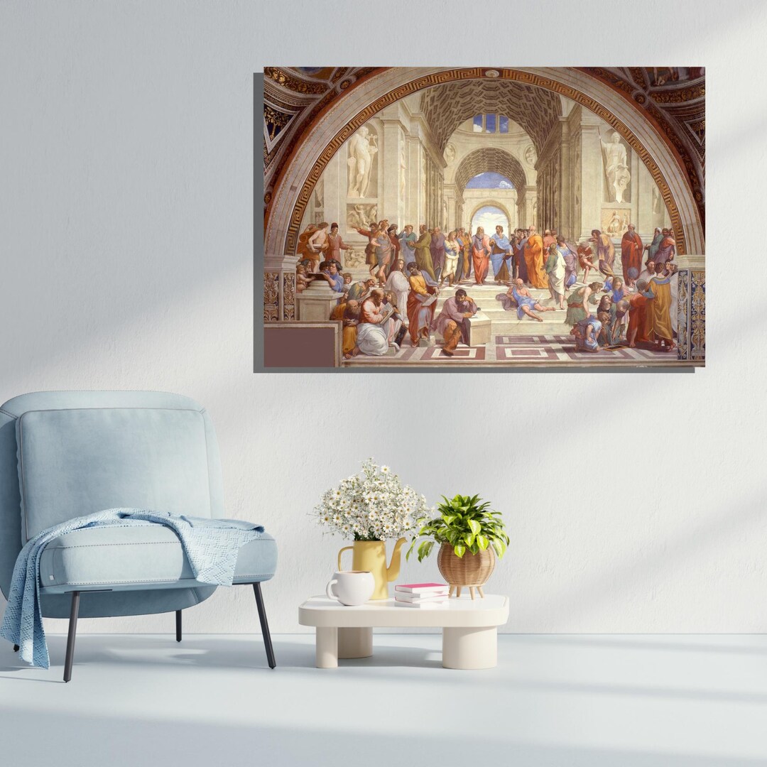 The School of Athens Raffaello Sanzio Canvas Wall Art Painting Print on ...