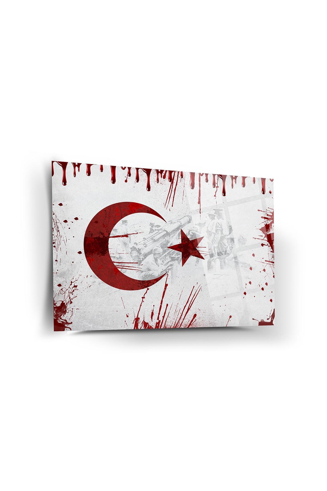 Turkiye Flag Glass Painting Wall Art Decor Housewarming Gift Home ...