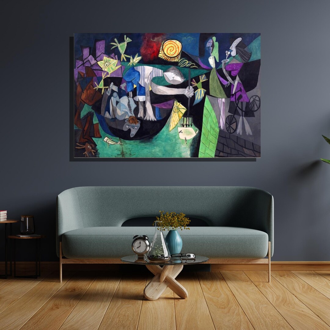 Pablo Picasso Night Fishing at Antibes Canvas Painting Wall Art Decor ...