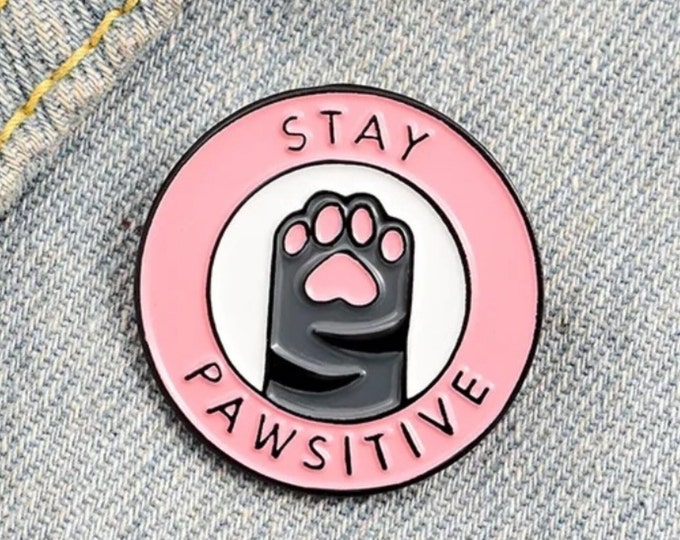 Toe Bean Stay Pawsitive Enamel Pin - Etsy