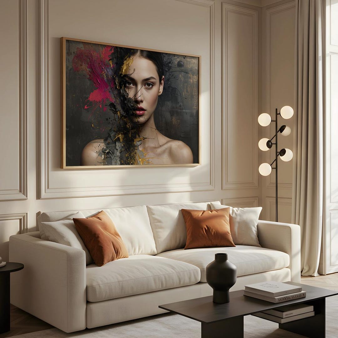 Paint and Subtlety of a Face Artwork Printable Wall Art Digital ...