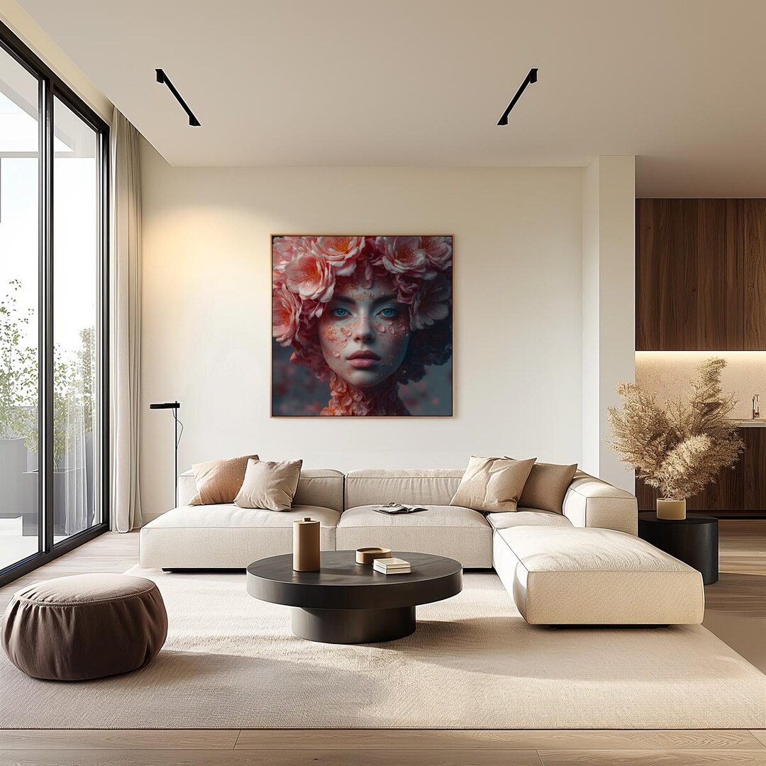Rose Blossom Portrait Artwork Printable Wall Art Digital Download Wall ...