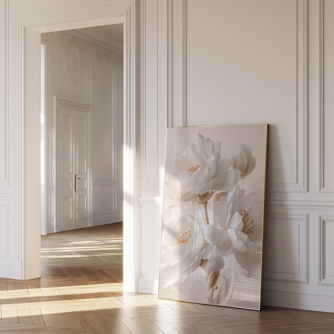 Refined White Blossom Artwork Printable Wall Art Digital Download Wall ...