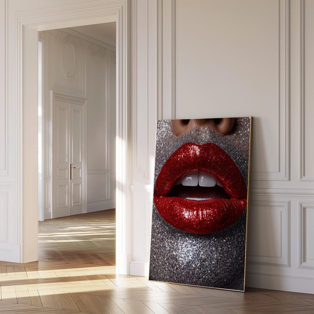 Sparkling Lips Beauty Artwork Printable Wall Art Digital Download Wall ...