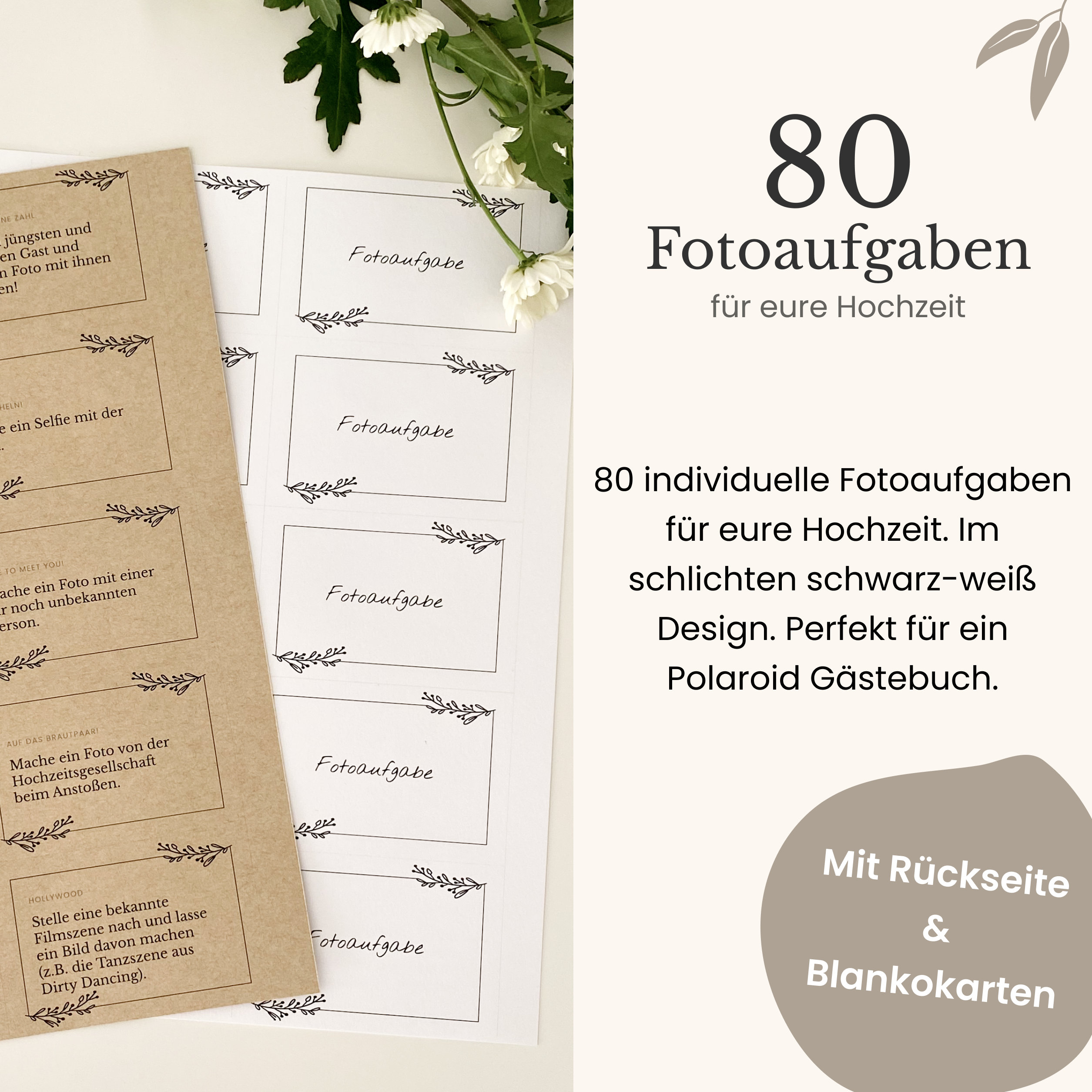 Druckvorlage Fotoaufgaben Hochzeit Vorlage
