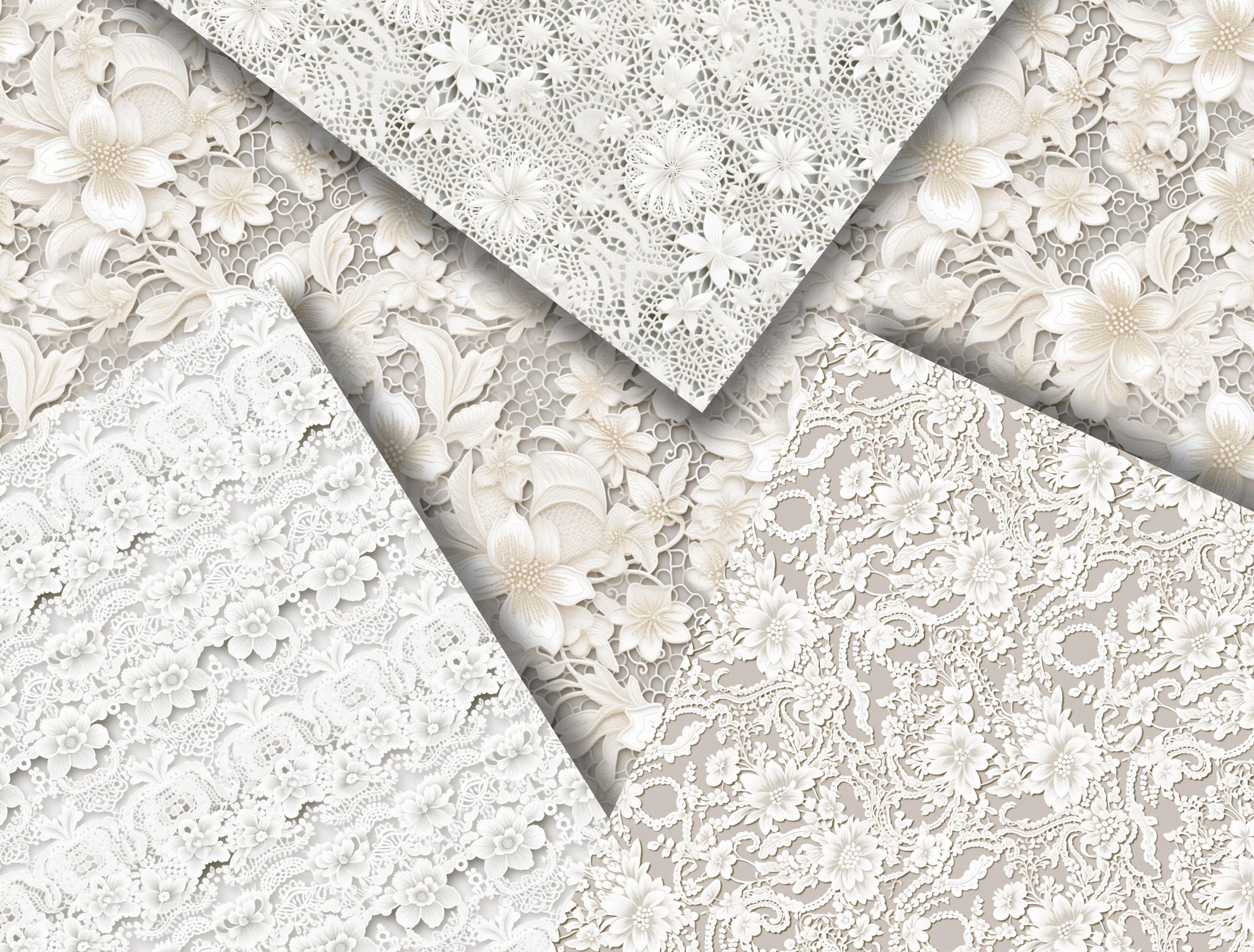 White Lace Seamless Digital Pattern, Delicate Material Digital Paper ...