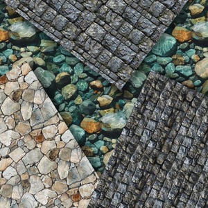 Rocks and Stones Seamless Pattern, Nature Digital Paper, River Rock ...