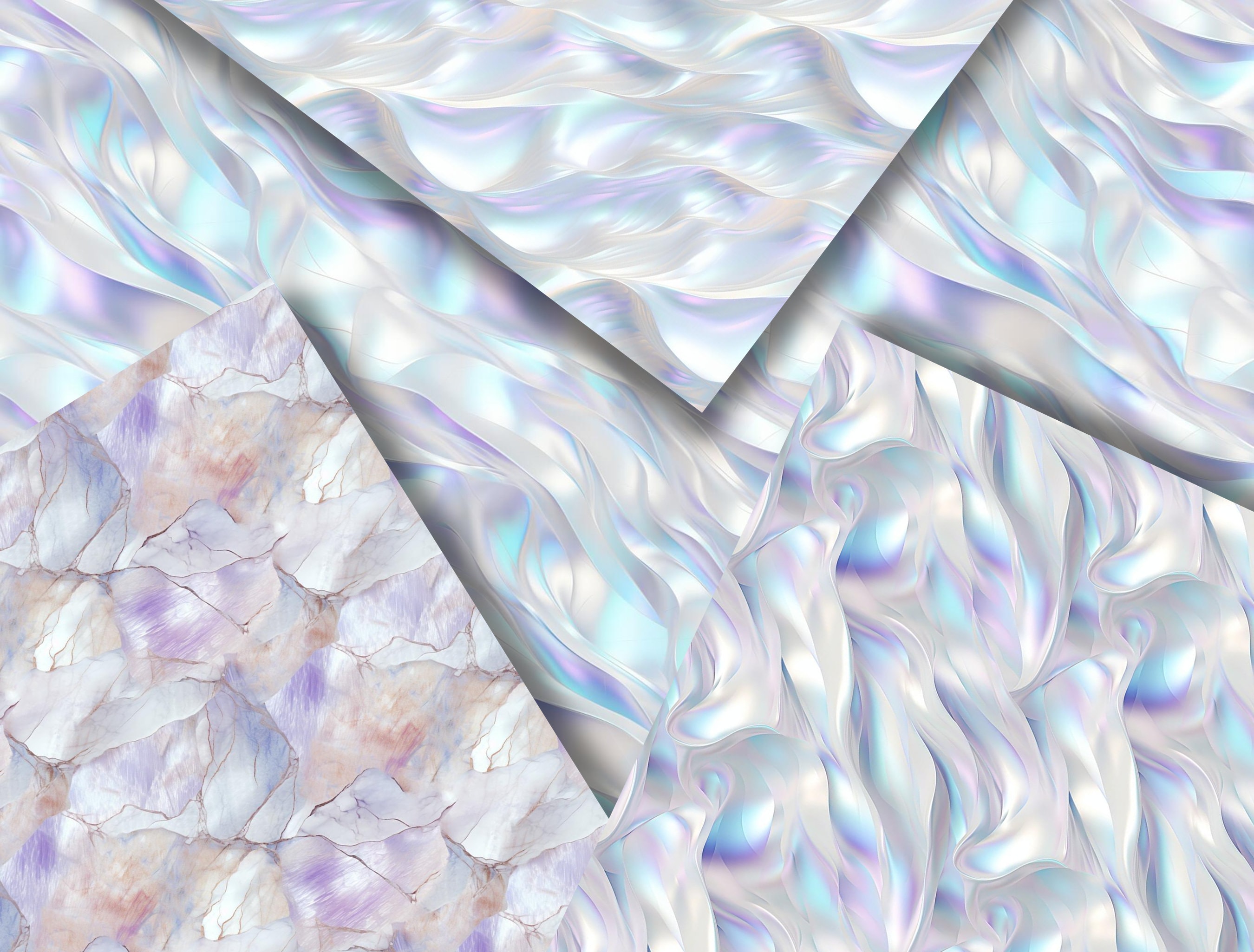 Pearl Iridescent Marble Seamless Pattern, Holographic Digital Paper ...