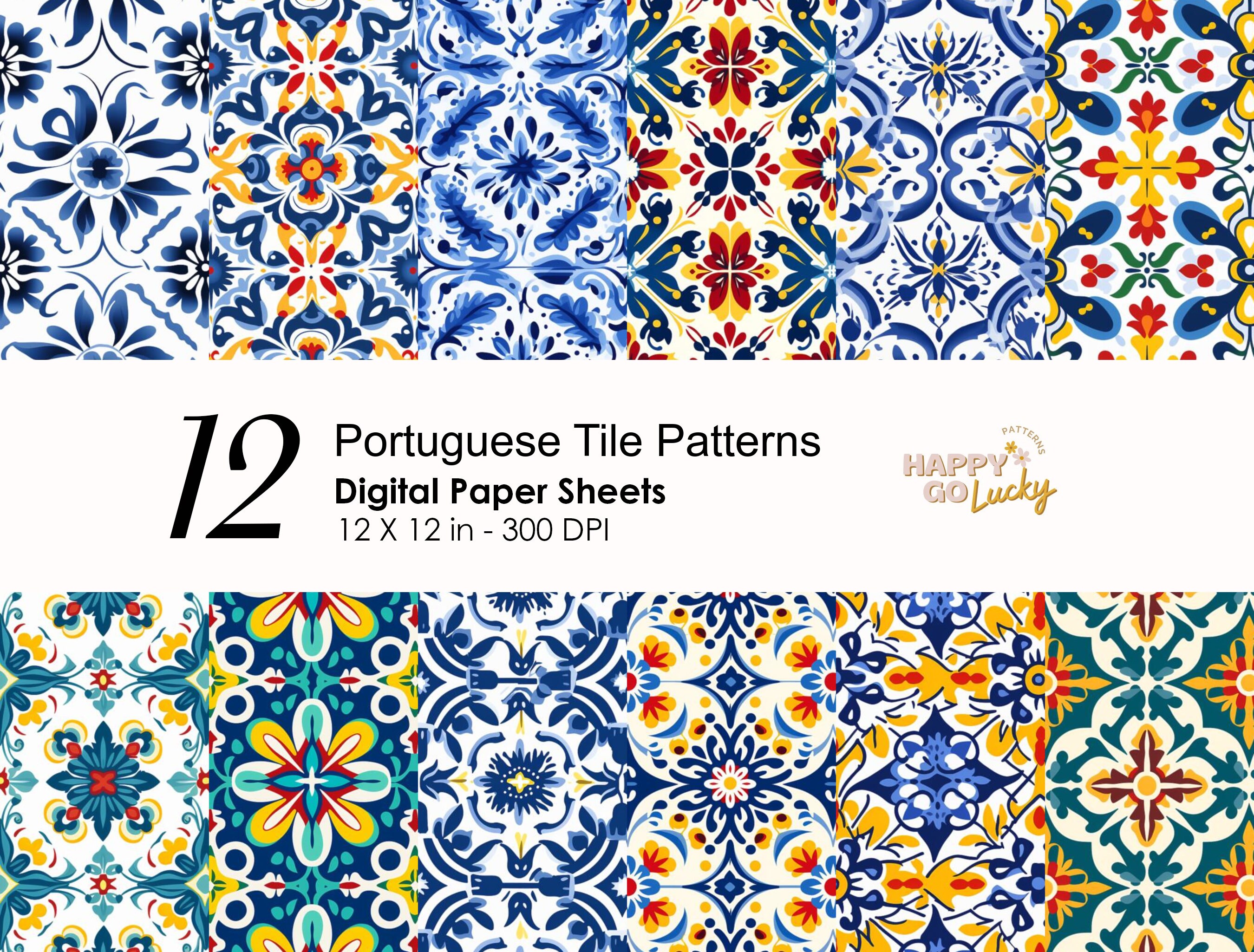 Portuguese Tile Seamless Pattern, Traditional Patterns Digital Paper ...