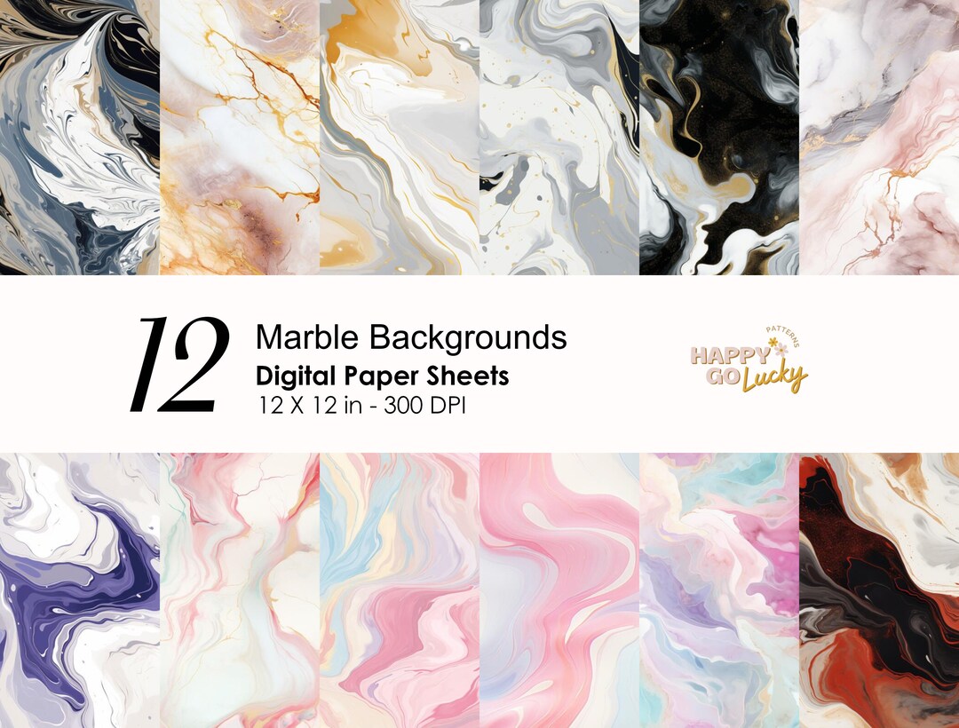 Marble Seamless Pattern, Mixing Paint Swirls Digital Paper, Liquid ...