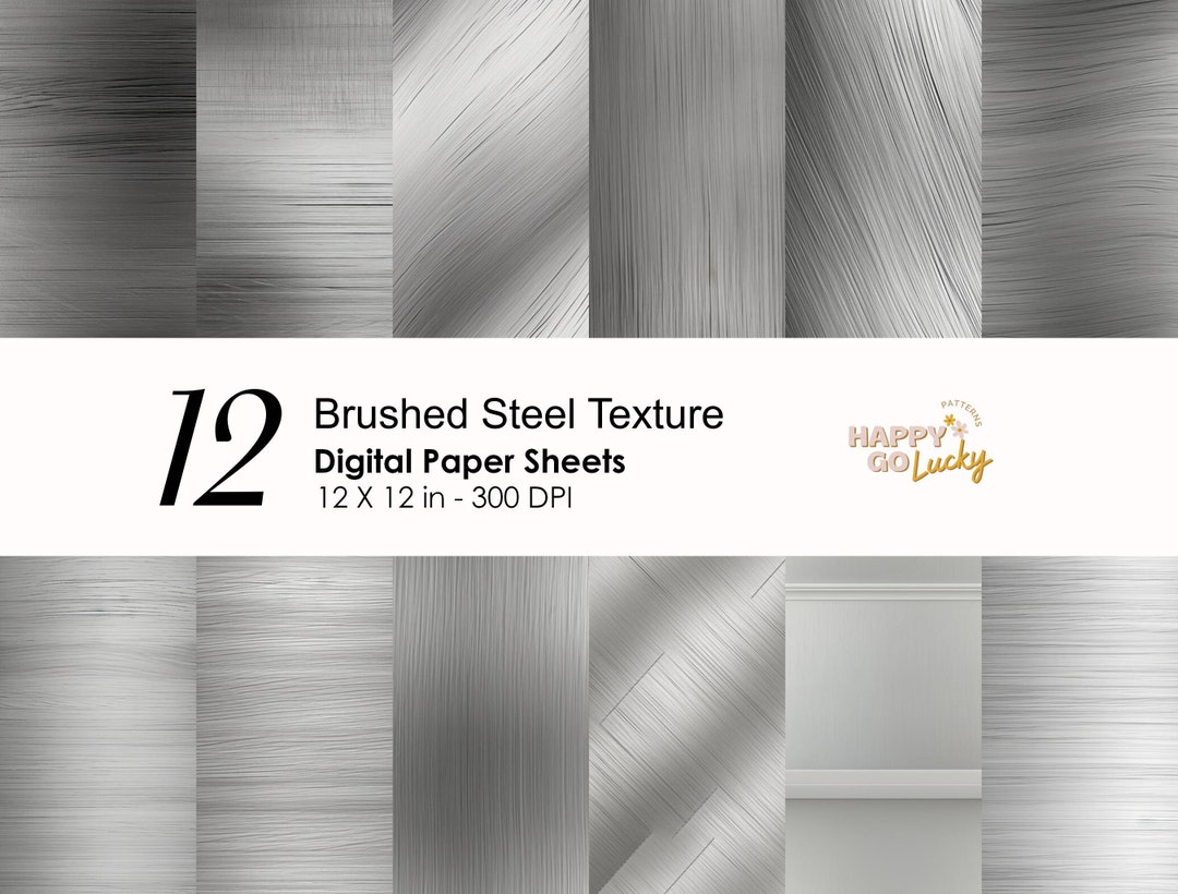 Brushed Steel Texture Seamless Pattern, Metal Digital Paper, Steel ...
