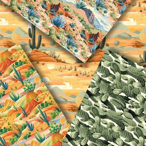 Desert Cactus Seamless Digital Pattern, Succulent Digital Paper, Wild ...
