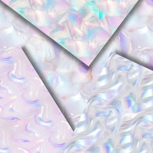 Pearl Iridescent Marble Seamless Pattern, Holographic Digital Paper ...