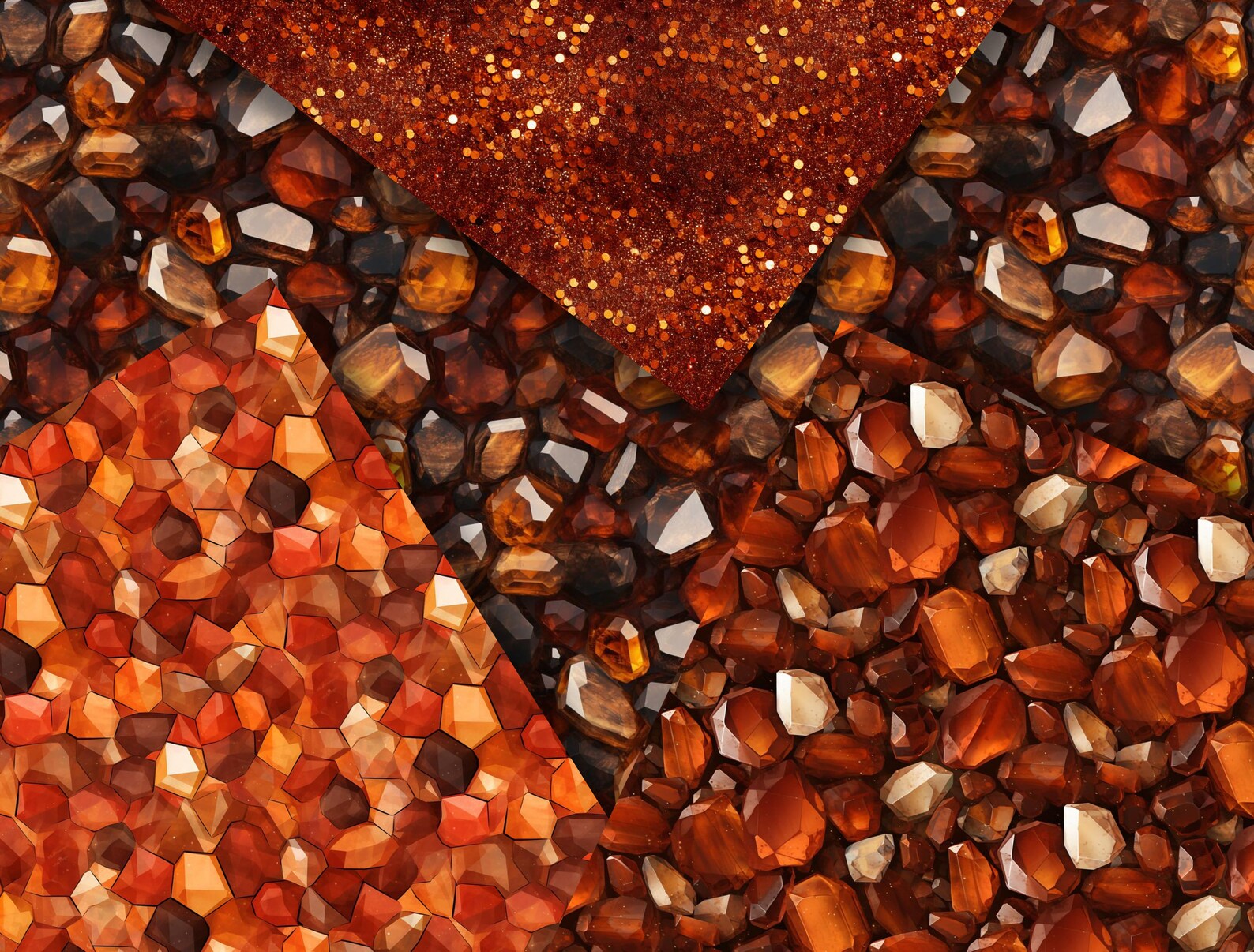 Rust Colored Glitter and Gems Seamless Pattern, Shiny Digital Paper ...