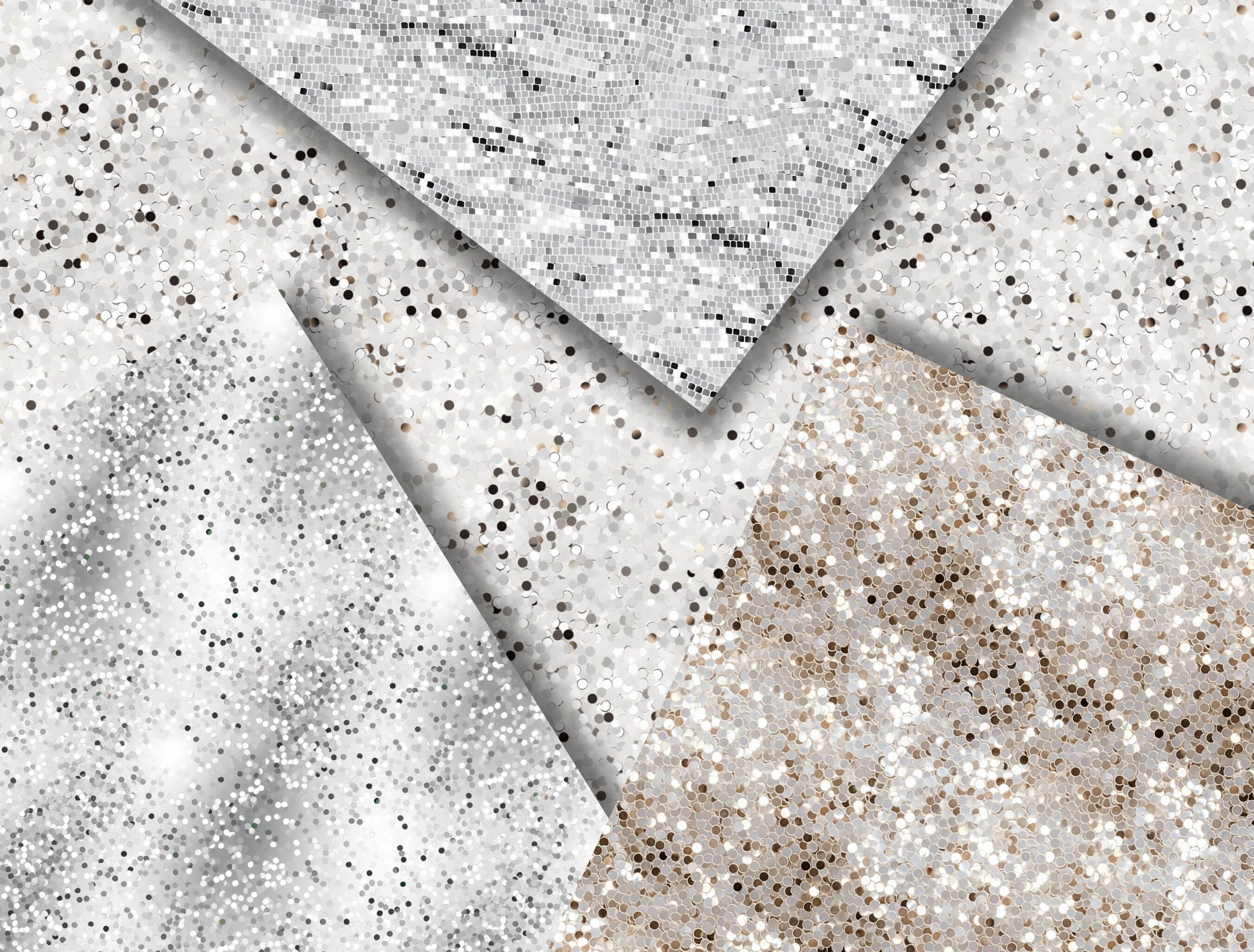 Silver Glitter and Diamonds Seamless Pattern, Shimmering Digital Paper ...