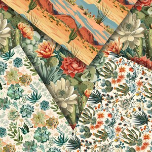 Desert Cactus Seamless Digital Pattern, Succulent Digital Paper, Wild ...