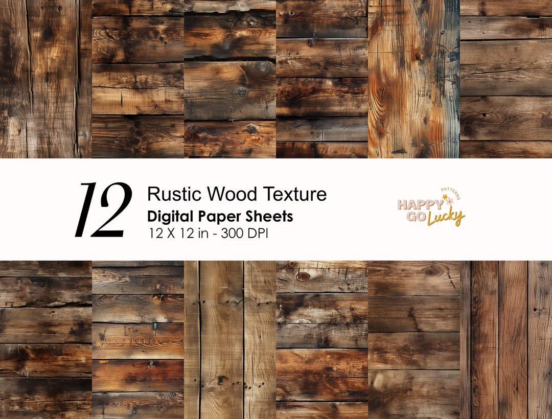 Rustic Wood Texture Seamless Pattern, Wooden Fence Digital Paper ...