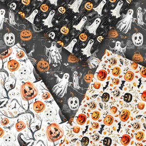 Halloween Seamless Digital Pattern, Watercolour Style Ghosts Digital ...